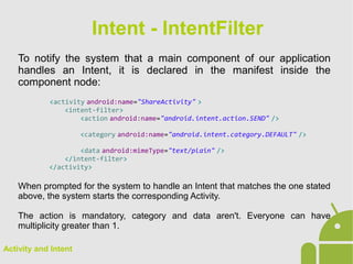 Android App Development - 02 Activity and intent | PPT