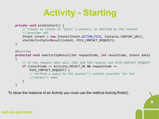 Android App Development - 02 Activity and intent | PPT
