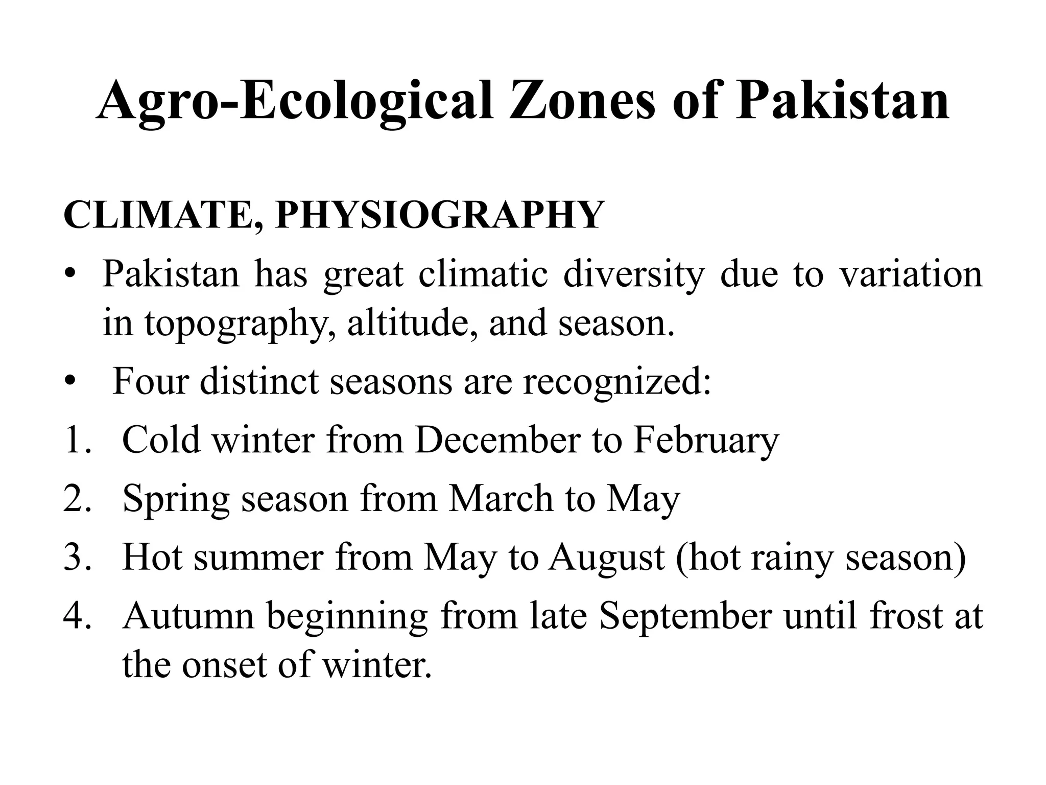 02 agro.ecological zones of pakistan | PPTX