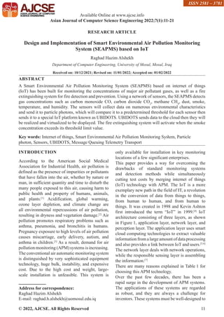 Design and Implementation of Smart Environmental Air Pollution Monitoring System (SEAPMS) based ...