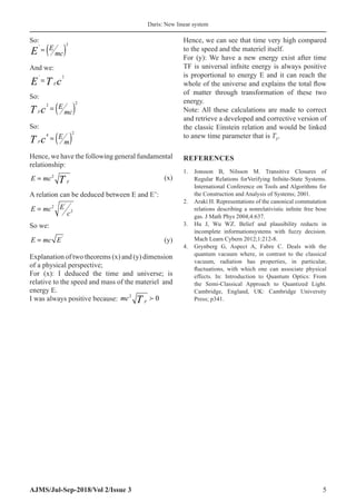 New Linear System in Fundamental Physics - Realization of a New Linear ...