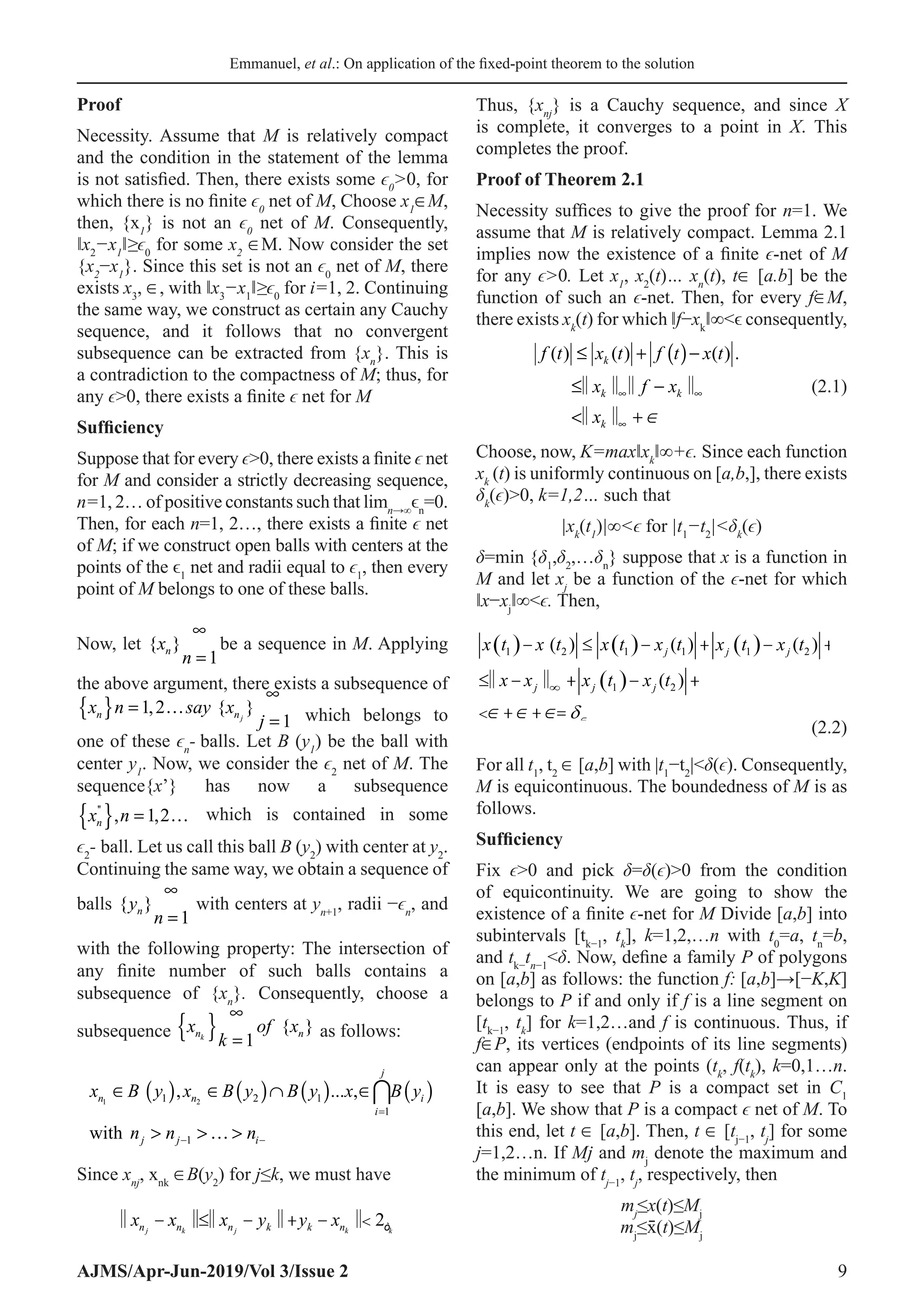 On Application Of The Fixed Point Theorem To The Solution Of Ordinary