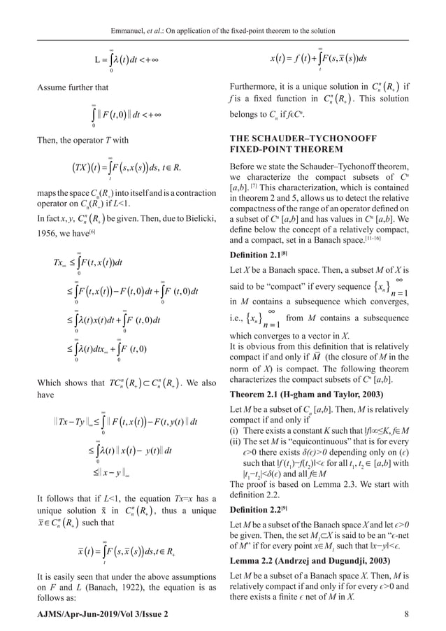 On Application of the Fixed-Point Theorem to the Solution of Ordinary ...