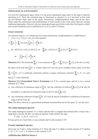 On The Generalized Topological Set Extension Results Using The Cluster Point Approach | PDF ...
