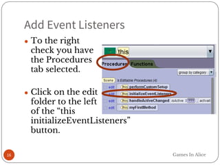 Game Making in Alice - Coding Preview: "Eat the Banana" Game | PPTX ...