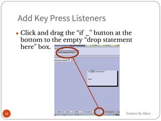 Game Making in Alice - Coding Preview: "Eat the Banana" Game | PPTX ...