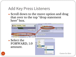 Game Making in Alice - Coding Preview: "Eat the Banana" Game | PPTX ...