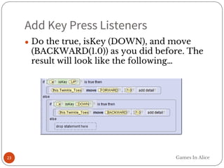 Game Making in Alice - Coding Preview: "Eat the Banana" Game | PPTX ...