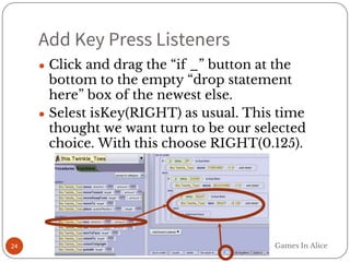 Game Making in Alice - Coding Preview: "Eat the Banana" Game | PPTX ...