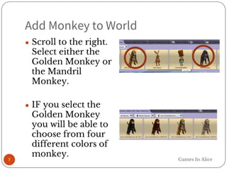 Game Making in Alice - Coding Preview: "Eat the Banana" Game | PPT