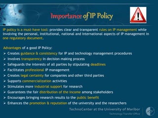 Anton Habjanič: IP policy model at the University of Maribor | PPT