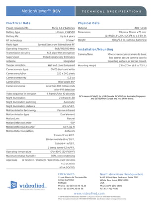 02 a pcam dcv specification sheet | PDF