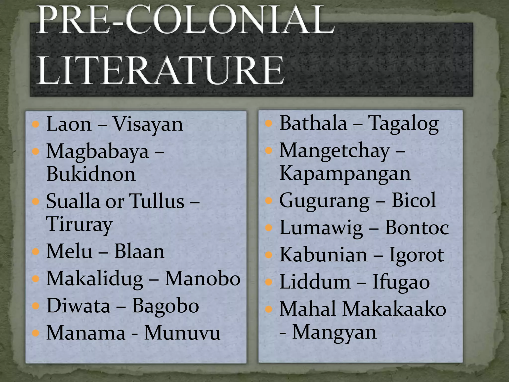 Lesson 1: Philippine Literature | PPTX
