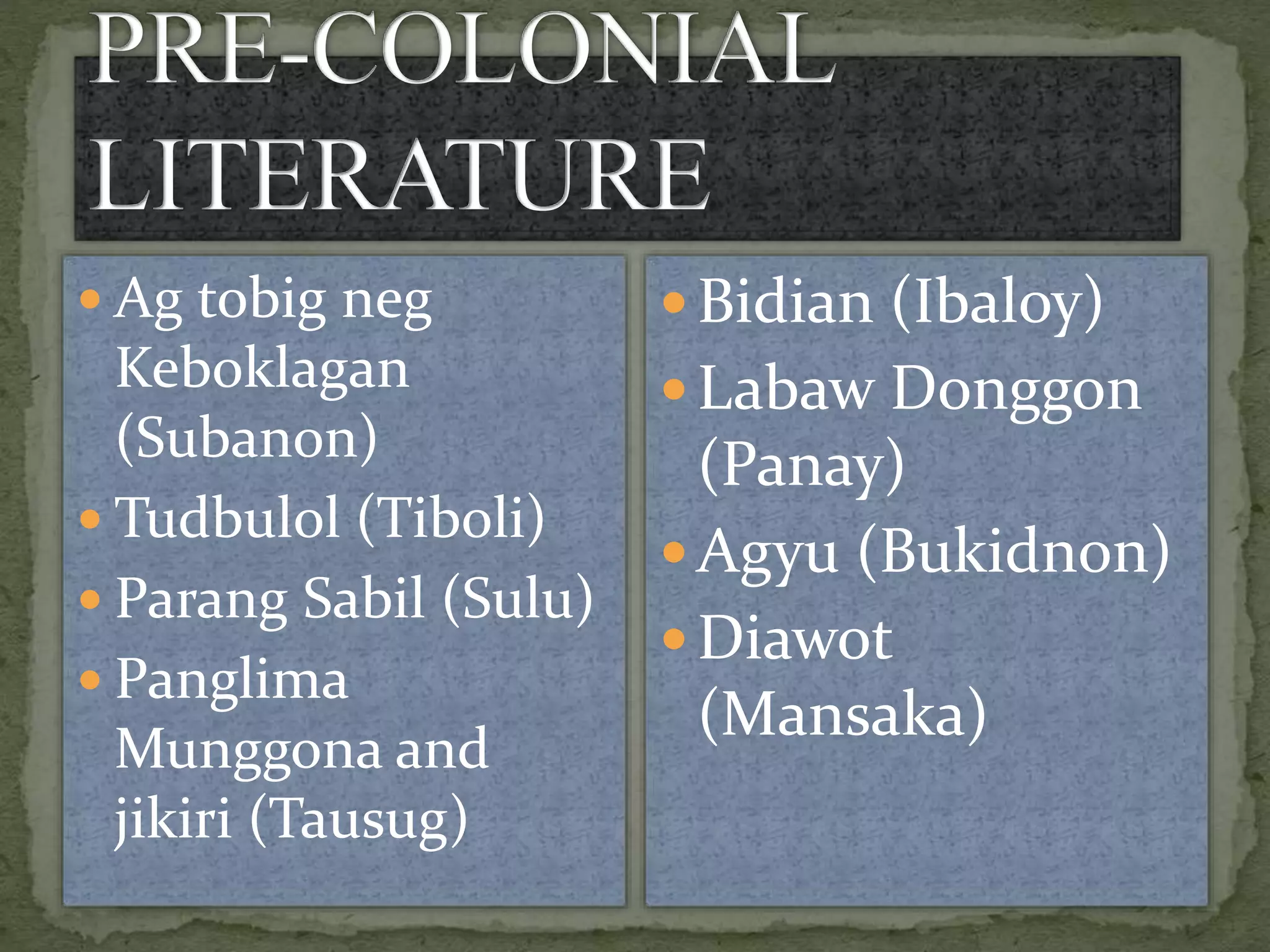 Lesson 1: Philippine Literature | PPTX