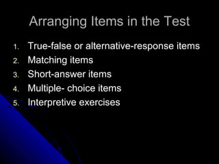 Assembling The Test | PPT