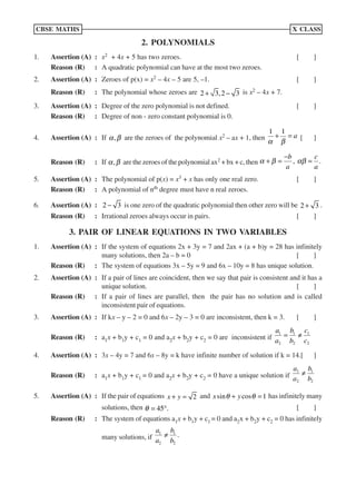 02_ASSERTION & REASON TYPE QUESTIONS WORK SHEET.pdf | Free Download