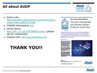 FIWARE Global Summit - AUDP – the Atos Urban Data Platform | PDF