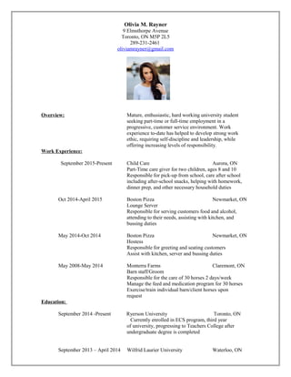 Olivia-Rayner-Resume-2016 | DOC