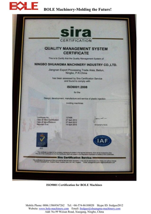 BOLE Injection molding machine ,Project Proposal（2015最新) | PDF ...