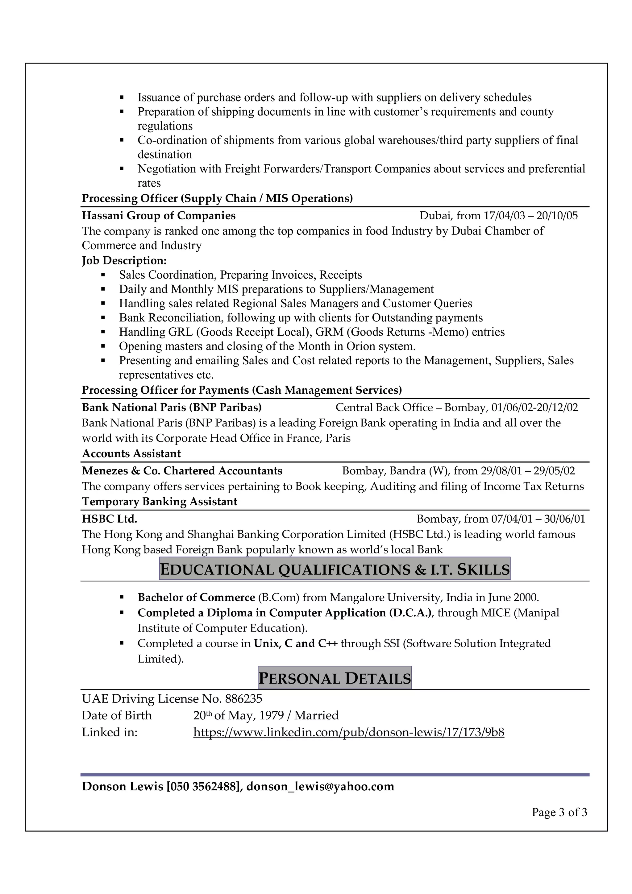 Donson Lewis_cv | PDF