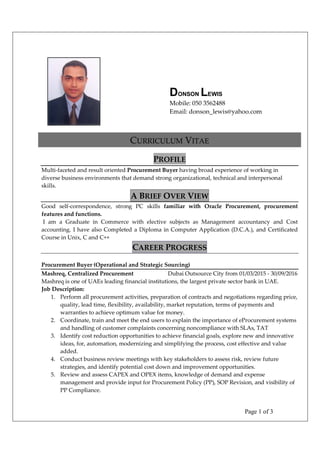 Donson Lewis_cv | PDF