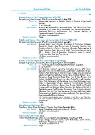 CV_M. Nur-A-Alam | PDF