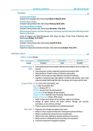 CV_M. Nur-A-Alam | PDF