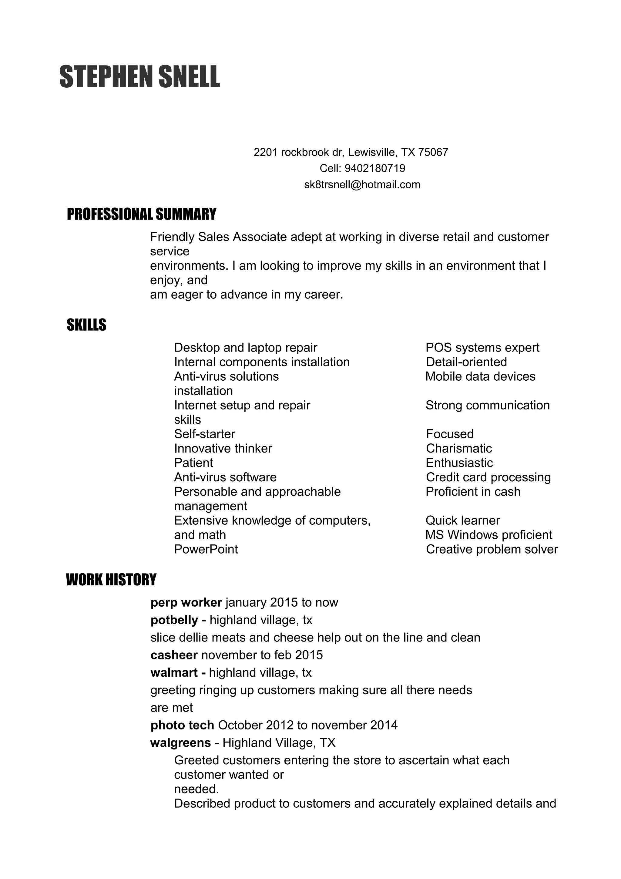 Stephen Snell Resume 2 | ODT