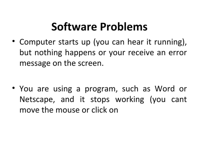 Basic Troubleshooting | PPT | Operating Systems | Computer Software and ...