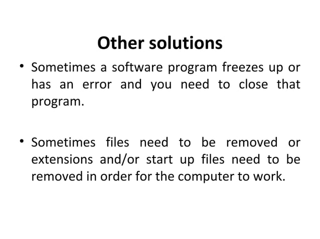 Basic Troubleshooting | PPT | Operating Systems | Computer Software and ...