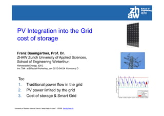 PV integration into the grid - cost of storage | PDF