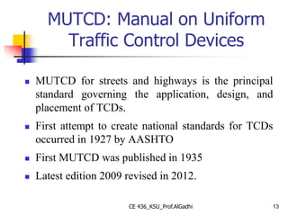 02-B Components of Traffic System [Roadway and Control Device] (Traffic ...