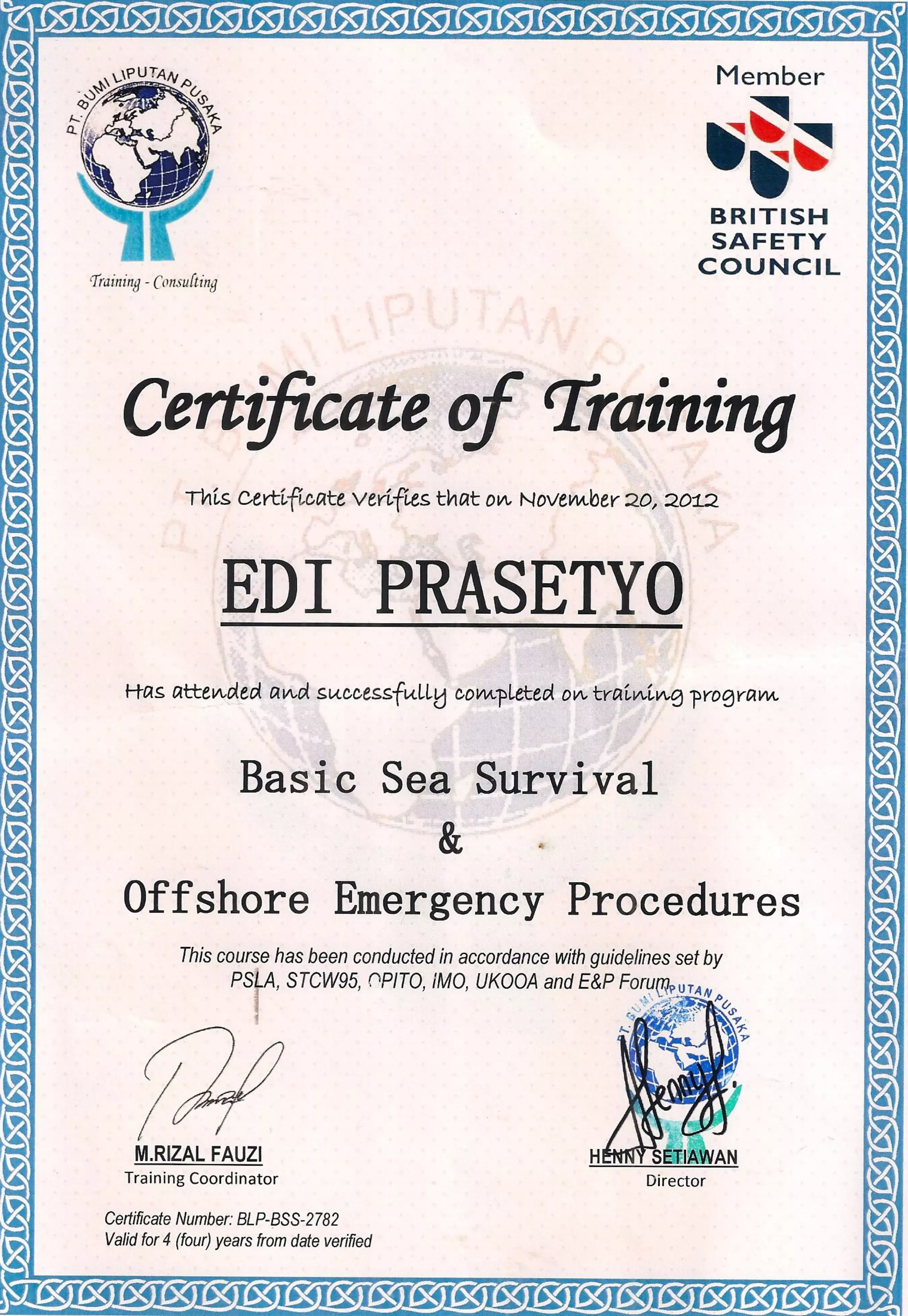 sea survival badge and certificate | PDF