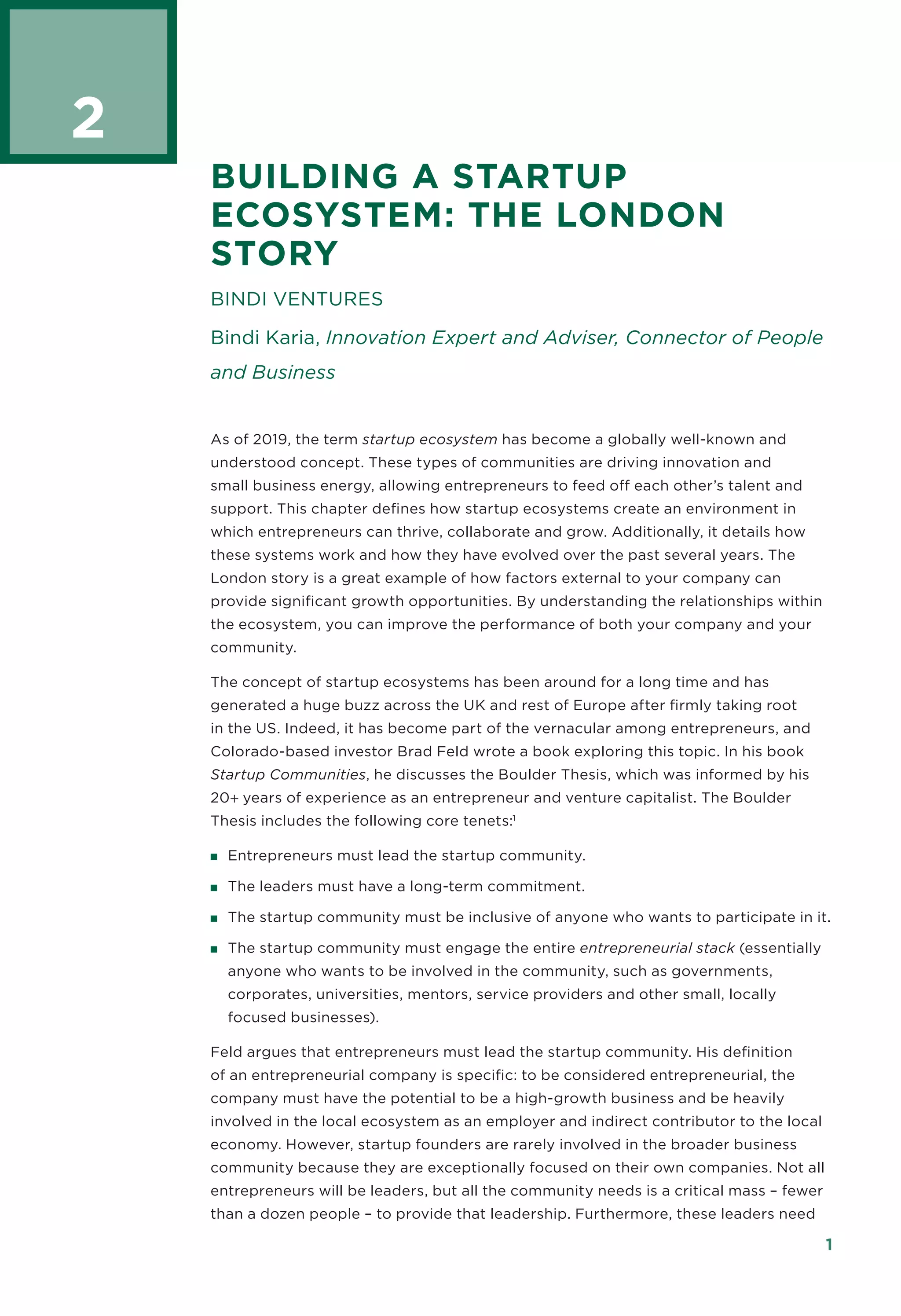 Building a Startup Ecosystem: The London Story | PDF