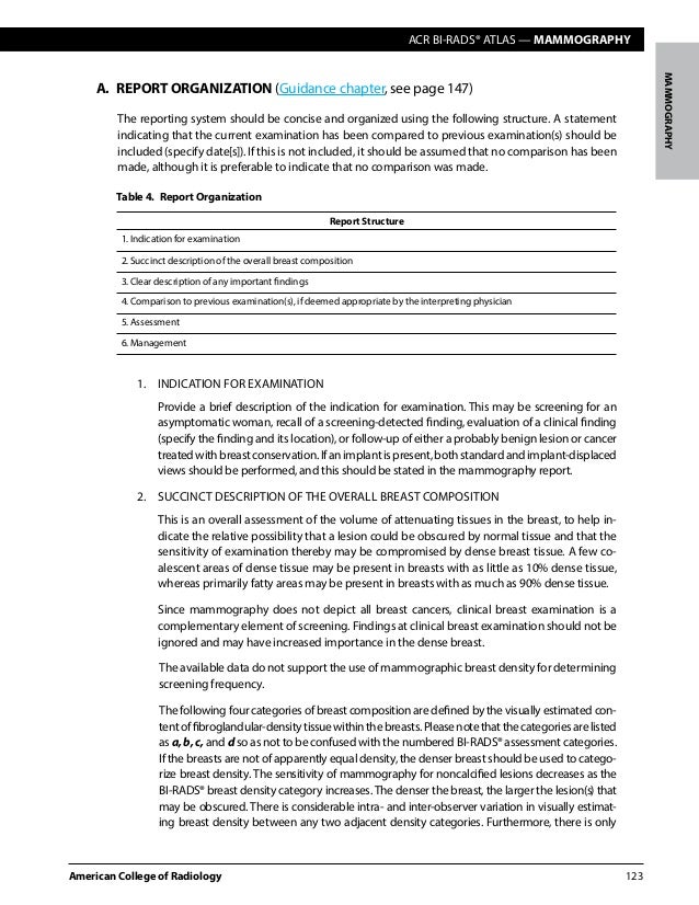 02 birads mammography reporting