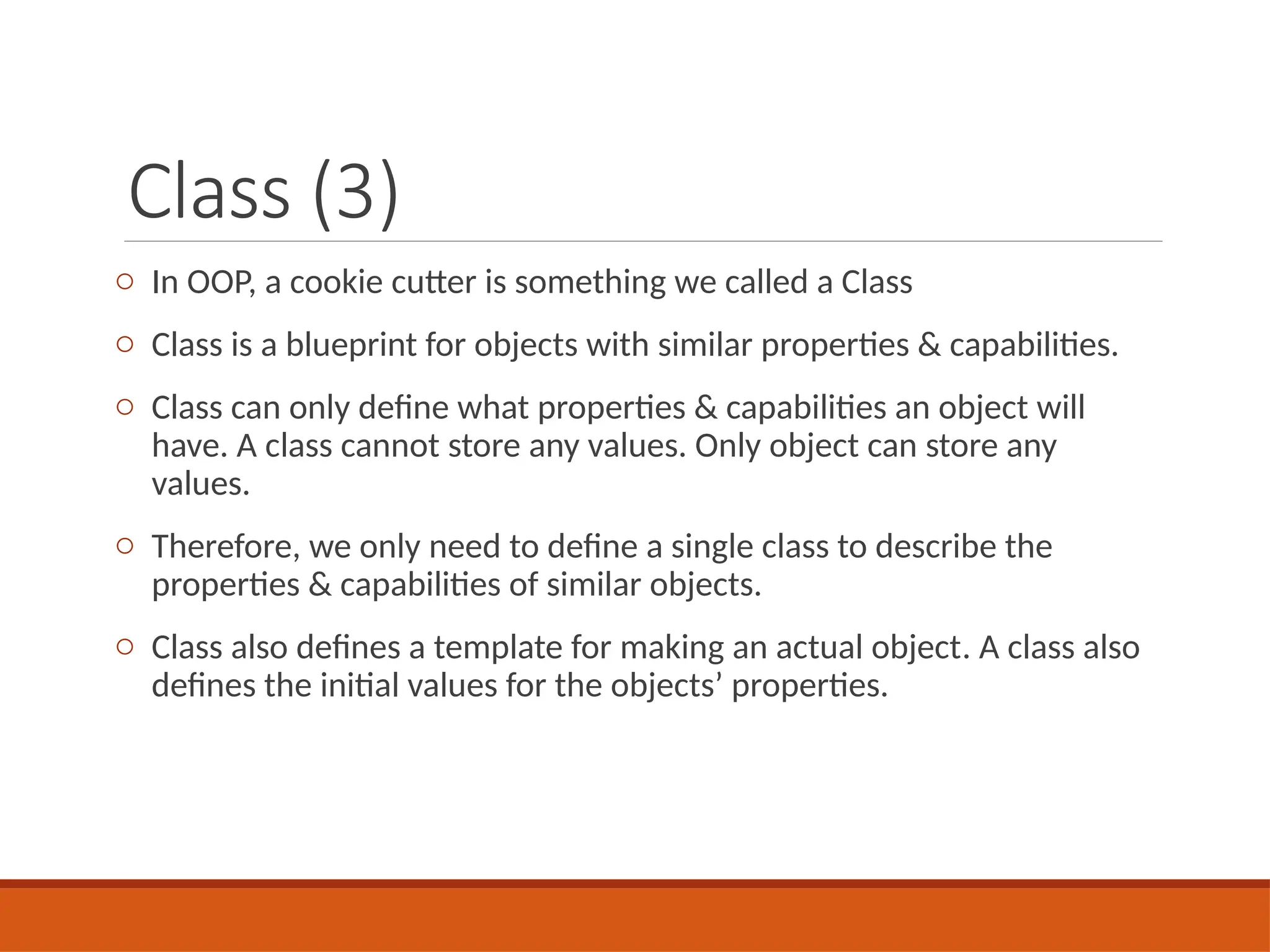 Object Oriented Programming 02b: Classes | PPTX