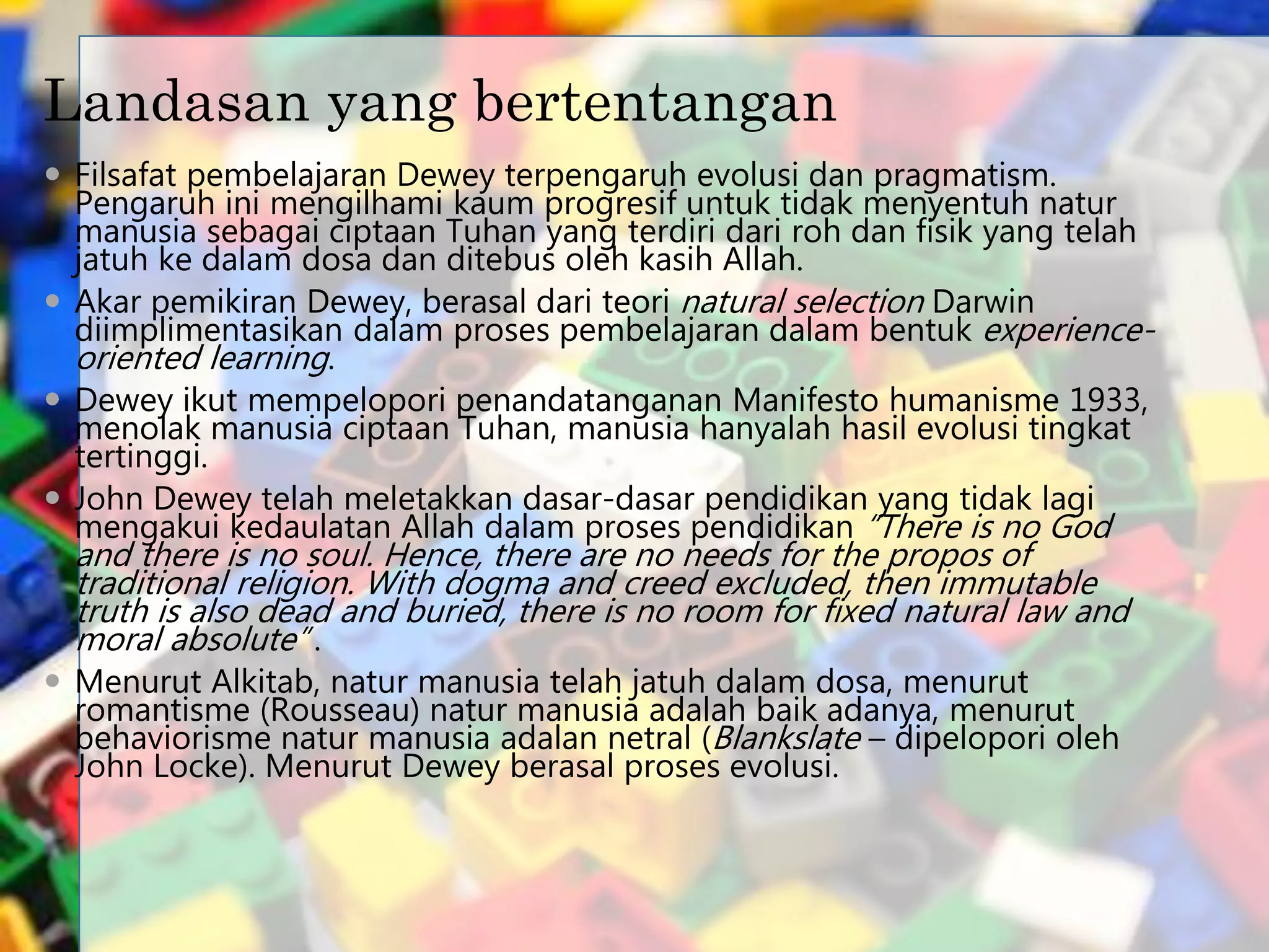 Pendidikan Kristen vs progresivisme | PPTX