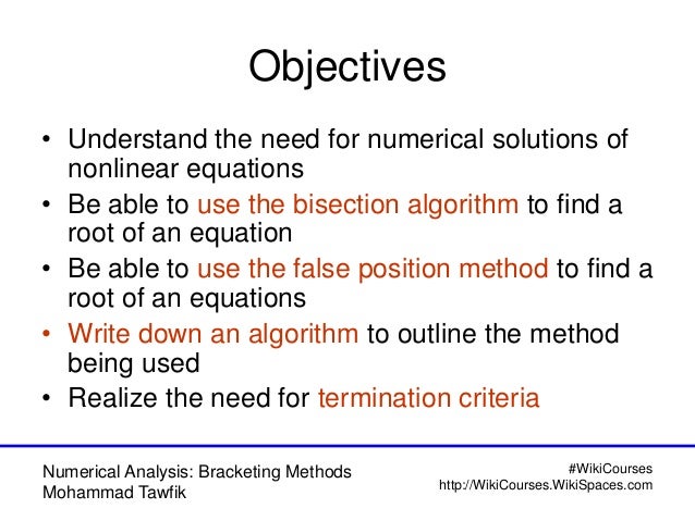 Bracketing Methods Bracketing Methods