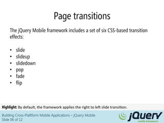 02 Building cross-platform mobile applications with jQuery Mobile / Desarrollo de Aplicaciones ...