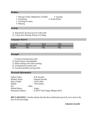 Ashutosh CV | PDF