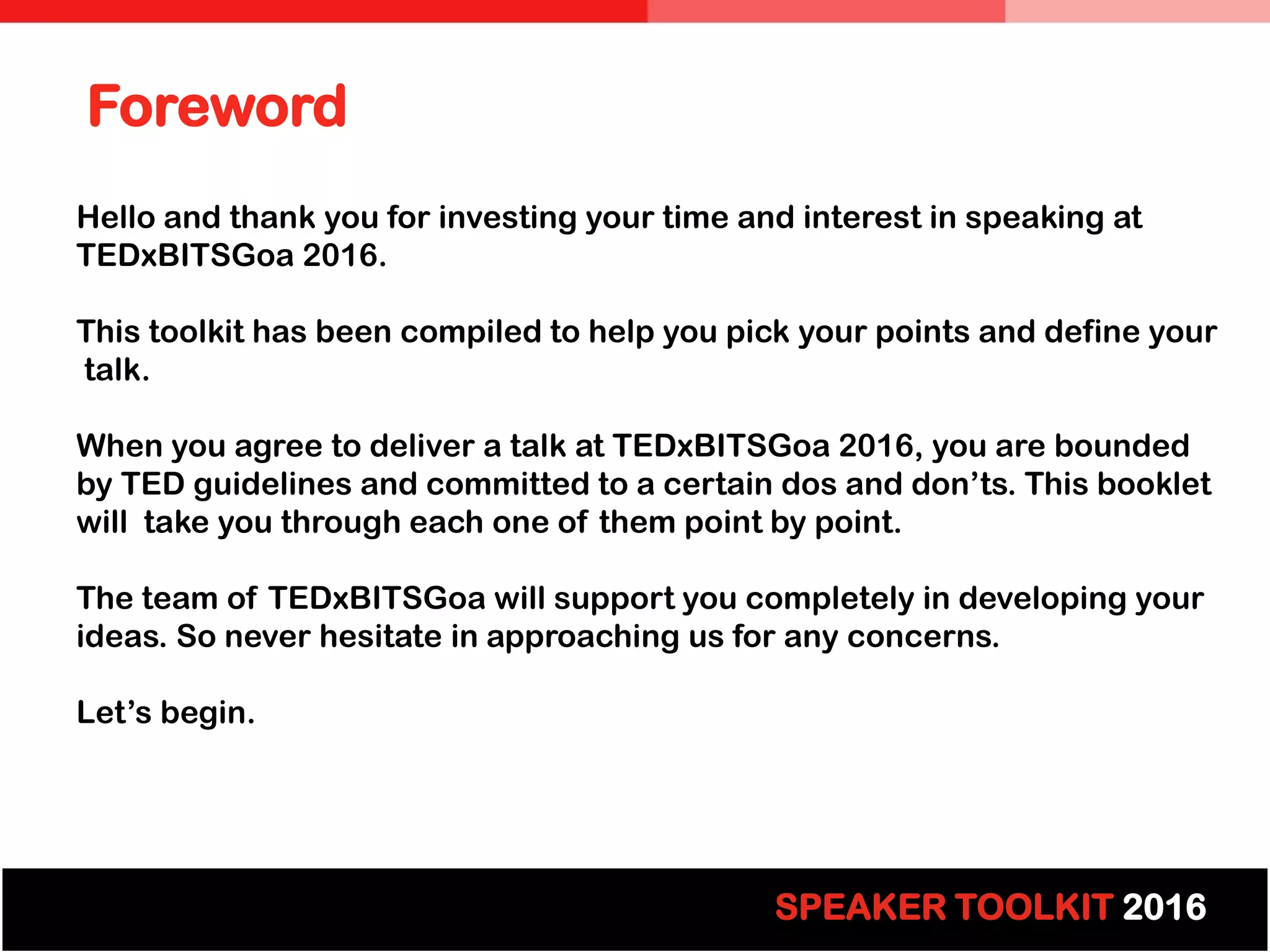 Speaker toolkit | PDF