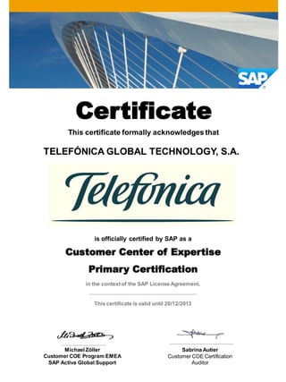 CCoE_cert_E_Telefonica | PDF | Technology & Computing