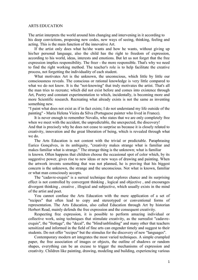 ARTS EDUCATION, | PDF | Design | Fine Art