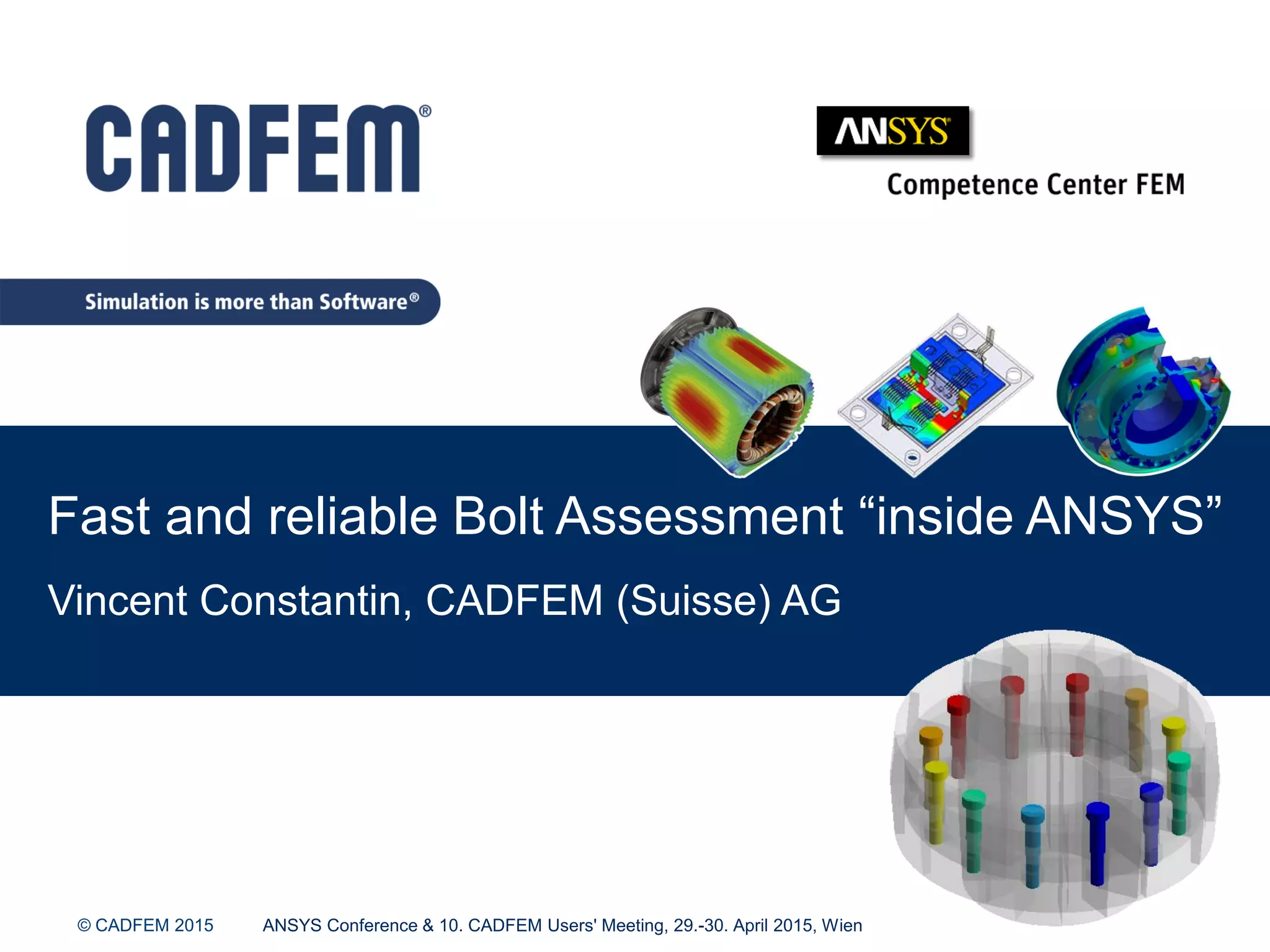 Fast and reliable bolt assessment inside ansys | PDF