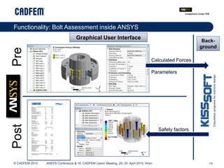 Fast and reliable bolt assessment inside ansys | PDF