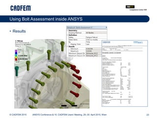 Fast and reliable bolt assessment inside ansys | PDF