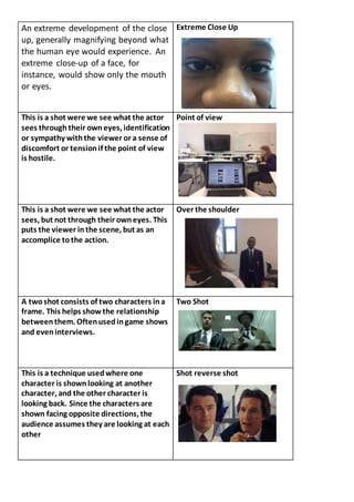 02 camera shot matching game | PDF