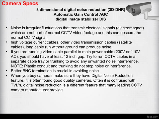 02 cctv camera specification | PPT | Photography | Arts and Crafts
