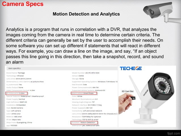 02 cctv camera specification | PPT | Photography | Arts and Crafts