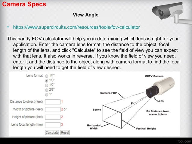02 cctv camera specification | PPT | Photography | Arts and Crafts